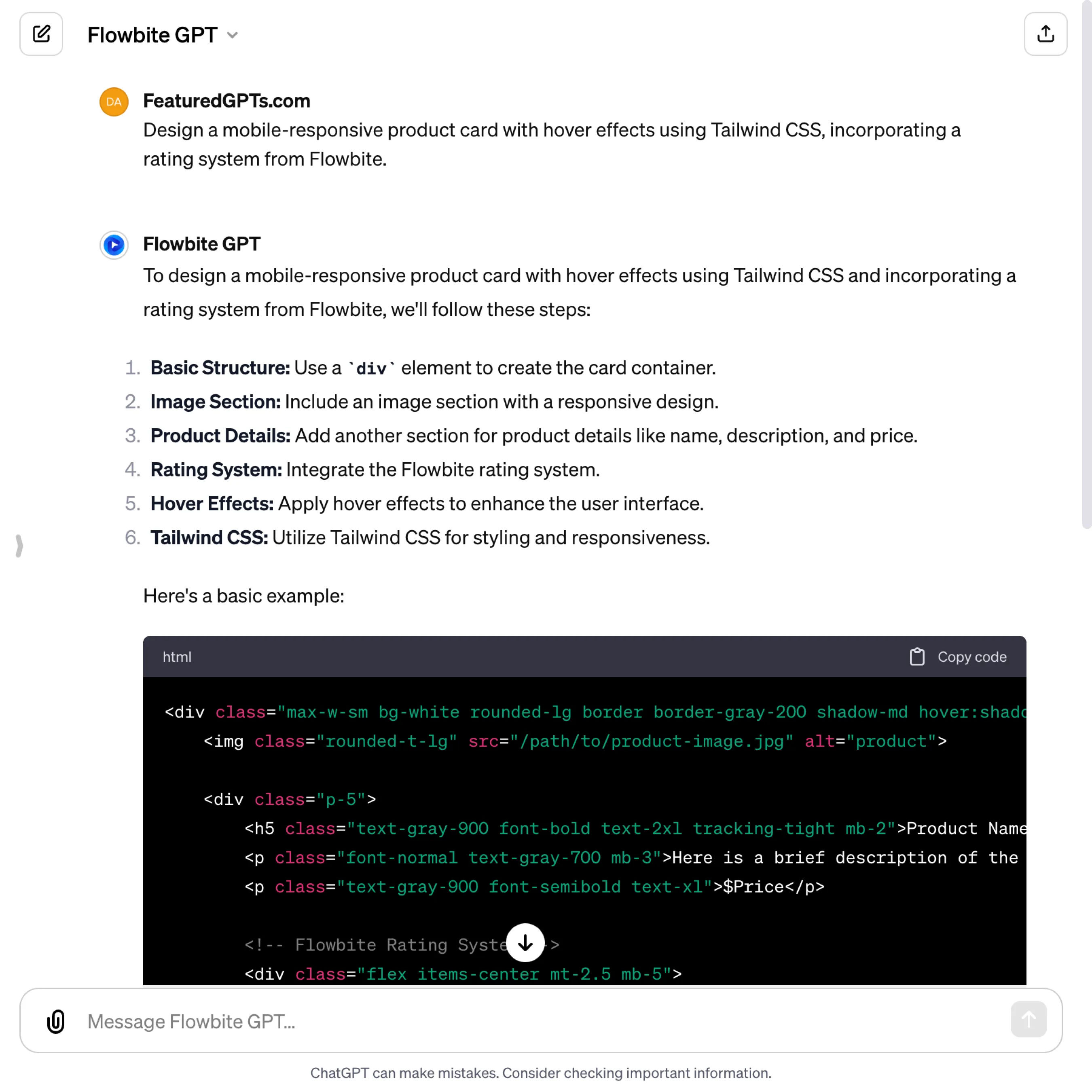 Flowbite GPT | GPTs Review: Performance, Core Features, FAQs and Prompt ... Flowbite GPT | GPTs Review: Performance, Core Features, FAQs and Prompt ...